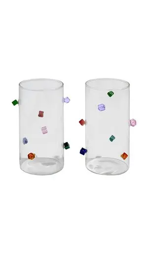 FAZEEK Jewel Highballs Set Of 2 In Neutral - N,a