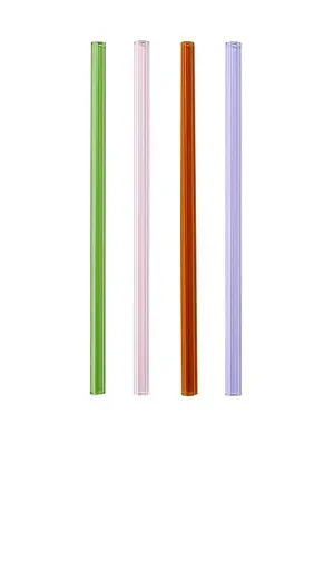 FAZEEK Straws Set Of 4 In Red - N,a