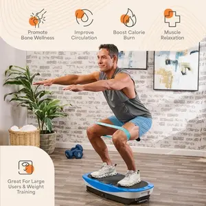 LIFEPRO Rumblex Max 4d Vibration Plate With Resistance Bands – Full Body Workout For Fitness - Blue