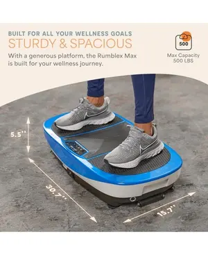 LIFEPRO Rumblex Max 4d Vibration Plate With Resistance Bands – Full Body Workout For Fitness - Blue