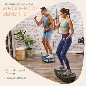 LIFEPRO Rumblex Max 4d Vibration Plate With Resistance Bands – Full Body Workout For Fitness - Blue