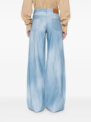 Ermanno Scervino Denim-print Trousers