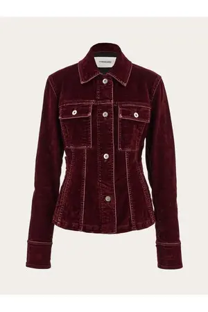 FERRAGAMO Flocked Cotton Trucker Jacket - Burgundy