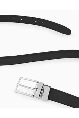 Emporio Armani Reversible Leather Belt - Black