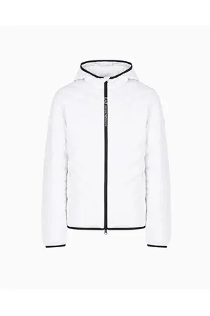 Emporio Armani Ea7 Premium Shield Packable Hooded Down Jacket - White