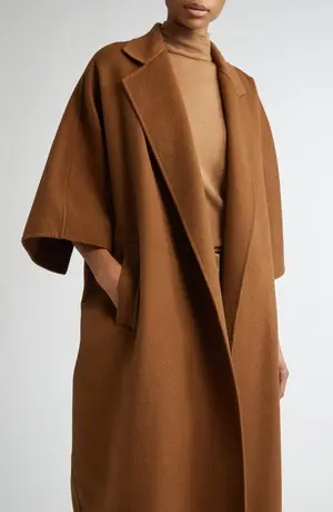 Max Mara Gitano Camel Hair Cape Coat - Tobacco