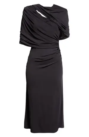 Stella McCartney Draped Cape Cutout Midi Dress