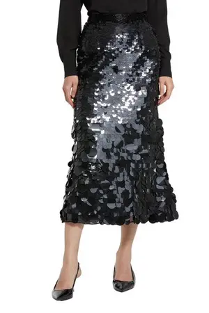 Mac Duggal Paillette Sequin Midi Skirt