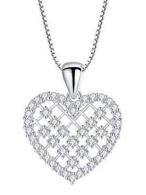 DLORIA Hollywood Sensation Crystal Heart Necklace - Silver