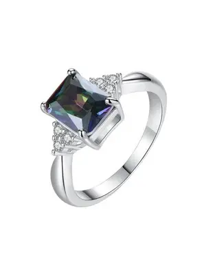 DLORIA Hollywood Sensation Mystic Topaz Ring - Silver