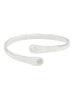 DLORIA Hollywood Sensation Engraved Baby Footprint Cuff Bracelet - Silver