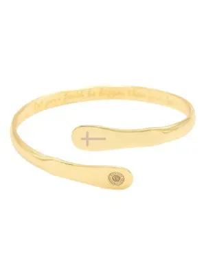 DLORIA Hollywood Sensation Engraved Cross Cuff Bracelet - Gold