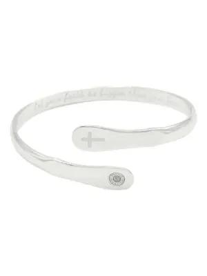 DLORIA Hollywood Sensation Engraved Cross Cuff Bracelet - Silver