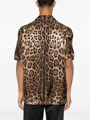 Dolce & Gabbana Leopard-print Silk Shirt - Brown