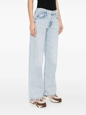 MOTHER The Spinner Zip Sneak Jeans - Blue