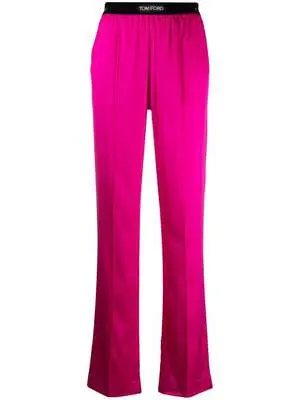 TOM FORD TOM FORD High-Waisted Silk Trousers Fuchsia