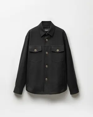 Versace Cavalry Wool Overshirt - Black