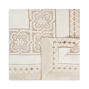 La DoubleJ Embroidered Lacey Medium Tablecloth, 70 X 110 White Smoke