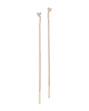 Zoe Chicco 14k Yellow Diamond Threader Earrings - Gold