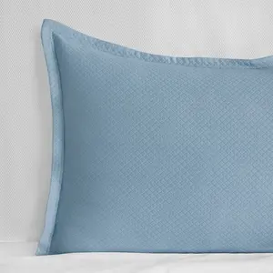 SFERRA Rombo Cotton Diamond Matelasse, Standard Sham Sea