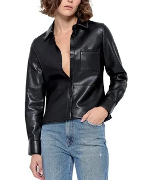 AS By DF La Nuit Recycled Leather Blouse