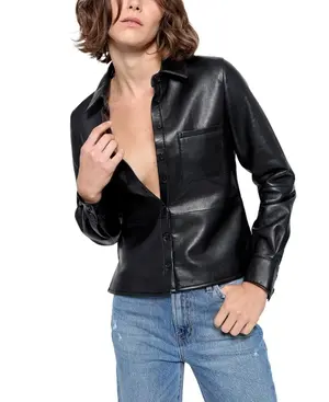AS By DF La Nuit Recycled Leather Blouse