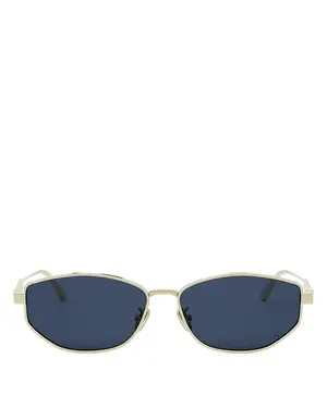 Dior Geometrical Sunglasses, 57mm - Gold/blue