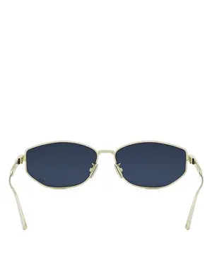 Dior Geometrical Sunglasses, 57mm - Gold/blue