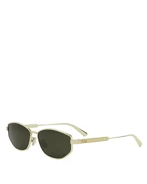 Dior Geometrical Sunglasses, 57mm - Gold/green