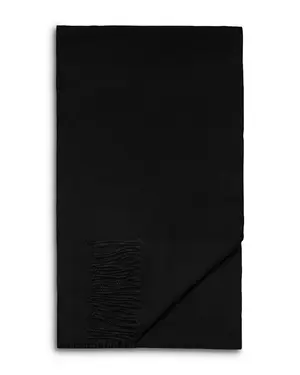 Eton Herringbone Merino Wool Scarf - Black