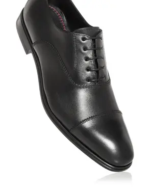 FERRAGAMO Boston Leather Cap Toe Oxfords - Nero