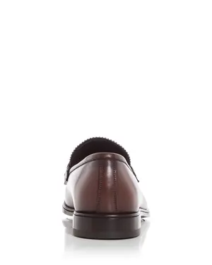 FERRAGAMO Bentley Gancini Leather Loafers - Midbrown