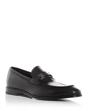 FERRAGAMO Bentley Gancini Leather Loafers - Nero