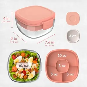 BENTGO Glass Leak Proof Salad Container
