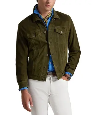 Polo Ralph Lauren Suede Trucker Jacket - Company Olive