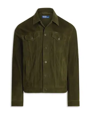 Polo Ralph Lauren Suede Trucker Jacket - Company Olive