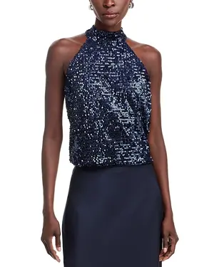 KOKO + MASON Sequin Halter Top