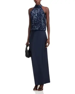 KOKO + MASON Sequin Halter Top