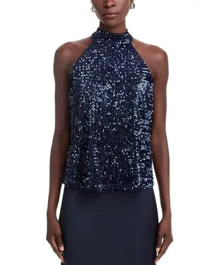 KOKO + MASON Sequin Halter Top