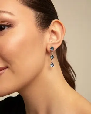 UNODE50 Sterling Plated Crystal Drop Earrings
