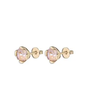 UNODE50 18k -plated Metal Alloy Earrings With Small Faceted Crystal