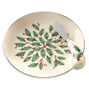 LENOX Hosting The Holidays Cheese Plate & Knife Set