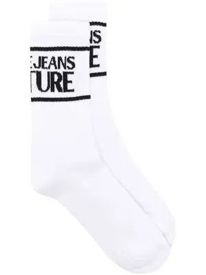 Versace Logo Socks - White