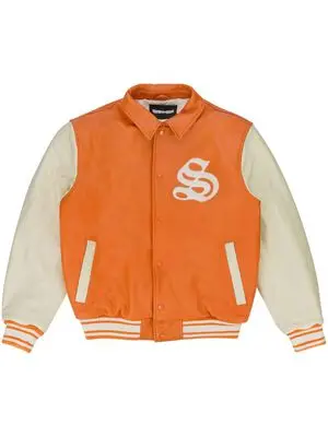 SP5DER Logo-patch Varsity Jacket - Orange