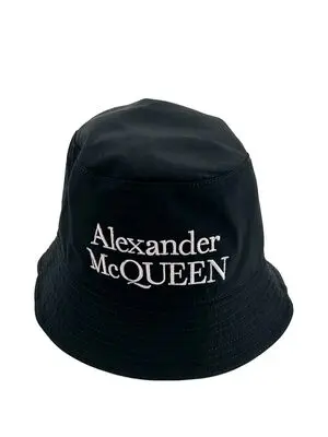 Alexander McQueen Logo-embroidered Reversible Bucket Hat - Black