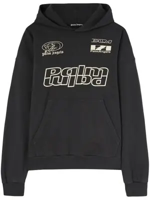 Palm Angels Snake-print Hoodie - Black