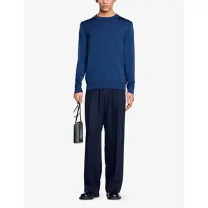 Sandro Crewneck Fine-knit Jumper - Bleus