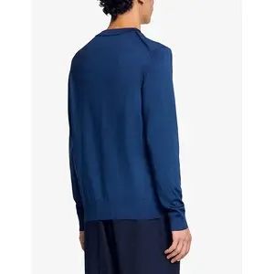 Sandro Crewneck Fine-knit Jumper - Bleus