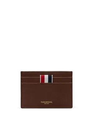 Thom Browne Leather Card Holder - Brown