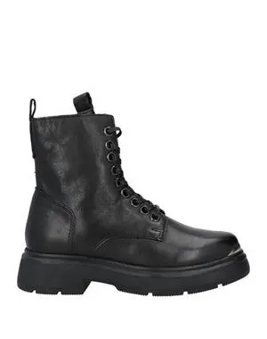 MJUS Leather Lace-up Ankle Boots With Platform - Black